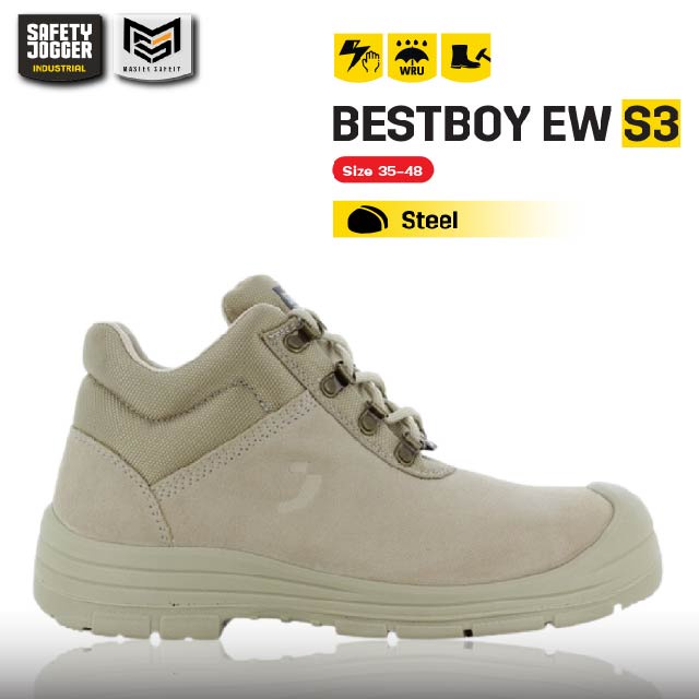 [ของแท้พร้อมส่ง] Safety Jogger รุ่น BESTBOY EW S3 รองเท้าเซฟตี้ หัวเหล็ก พื้นกันทะลุ กว้างพิเศษ ...