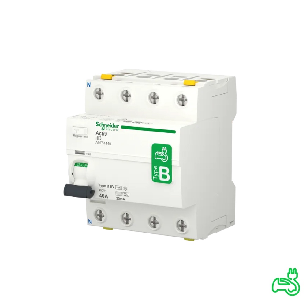 Schneider Electric A9Z51440 EV Charger 4โพล 40 แอมป์ Residual Current Circuit BreakerActi9 ilD ...