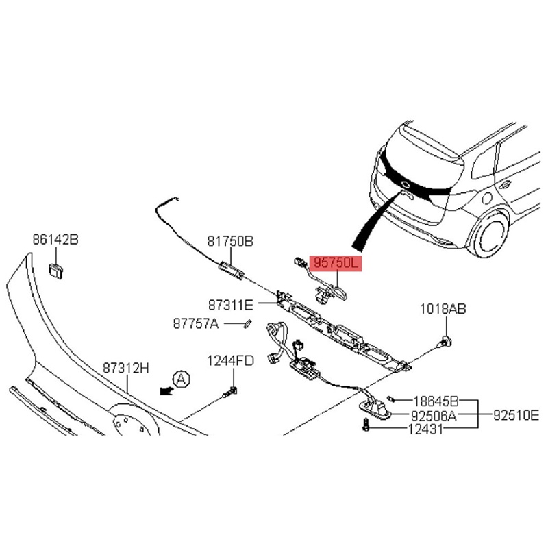 95760-a4100 กล้องมองหลัง 6PIN สําหรับ KIA Carens 2014-2017 95760-A4010 ...