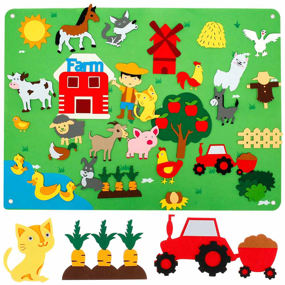 Felt Learning Board Infant Practice Early Education Wall Stickers ...