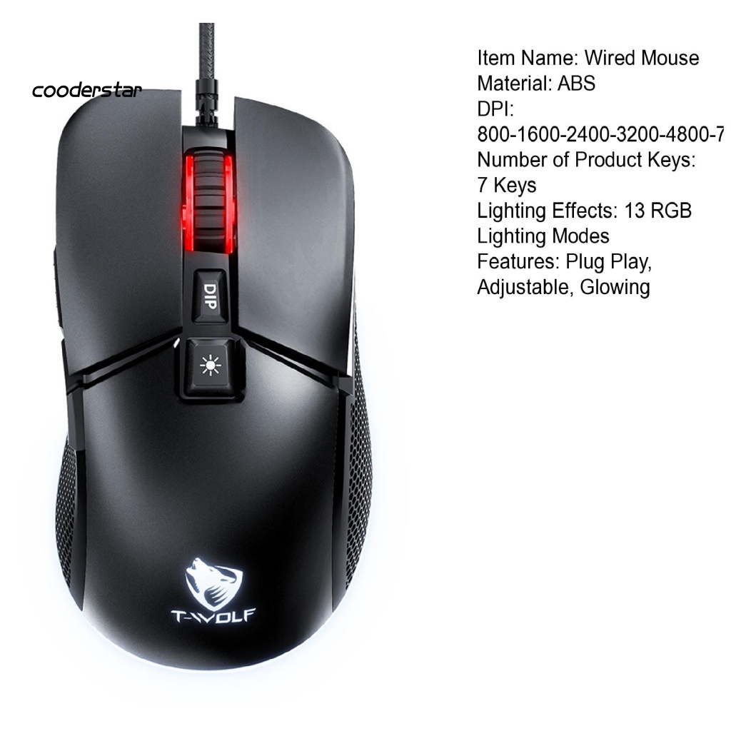 Cood เมาส์เล่นเกม Rgb Streamer Horse Racing Mouse ประสิทธิภาพสูง พร้อม Dpi ปรับได้ สําหรับ Pc ...