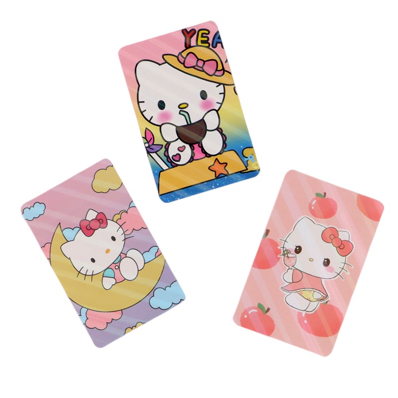 24PcsBox Anime Sanrio Cards Cute KT Cat Hello Kitty Kuromi Melody Shiny ...