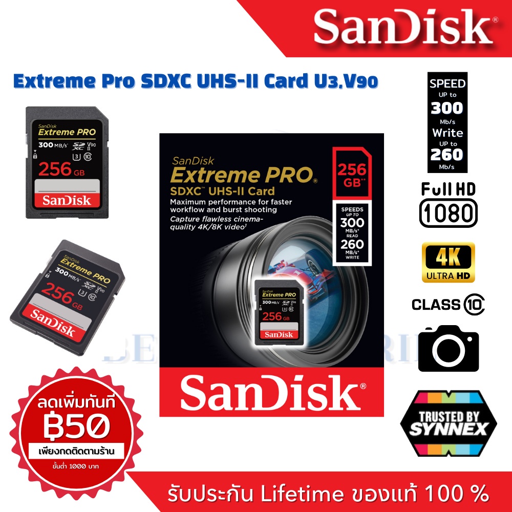 SanDisk Extreme Pro UHS-II SDcard 64GB 128GB 128GB V90 class10 300MBs memory card (SDSDXDK) SDXC ...