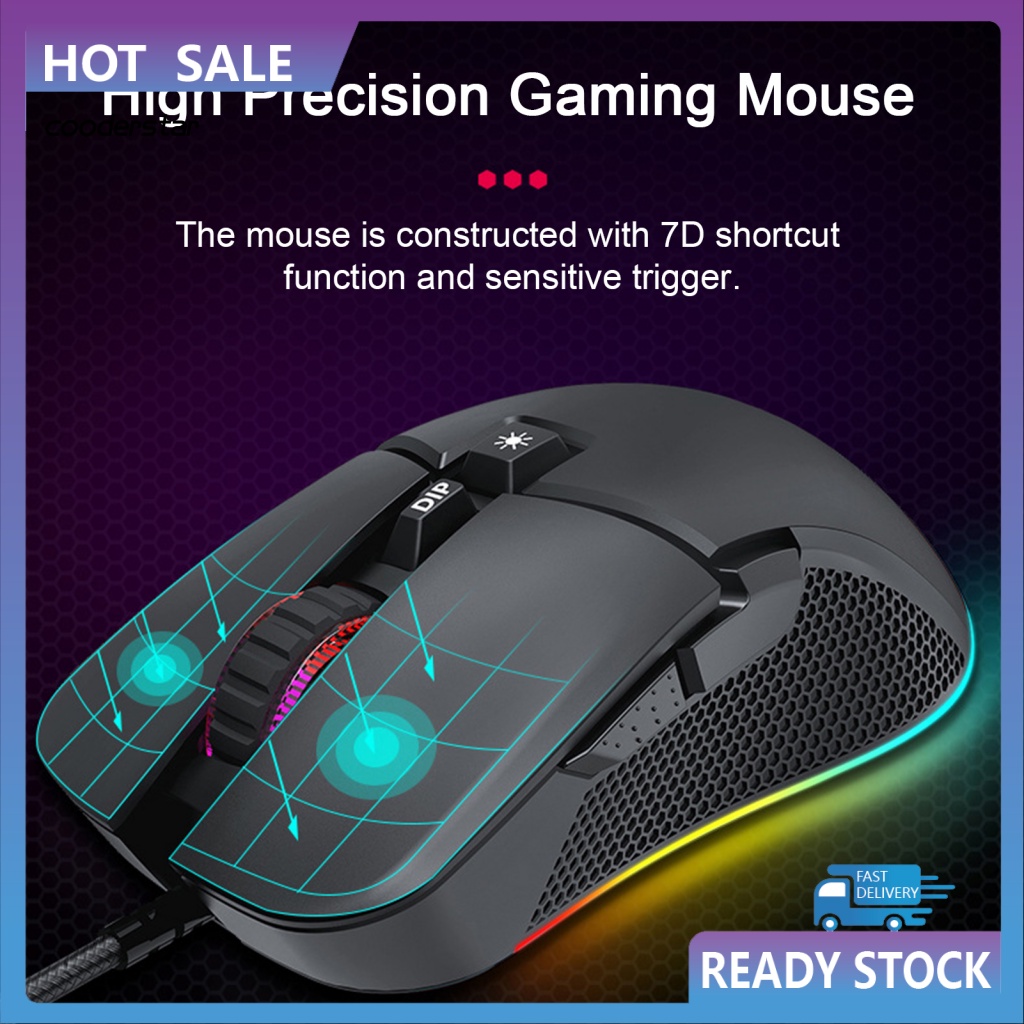 Cood เมาส์เล่นเกม Rgb Streamer Horse Racing Mouse ประสิทธิภาพสูง พร้อม Dpi ปรับได้ สําหรับ Pc ...