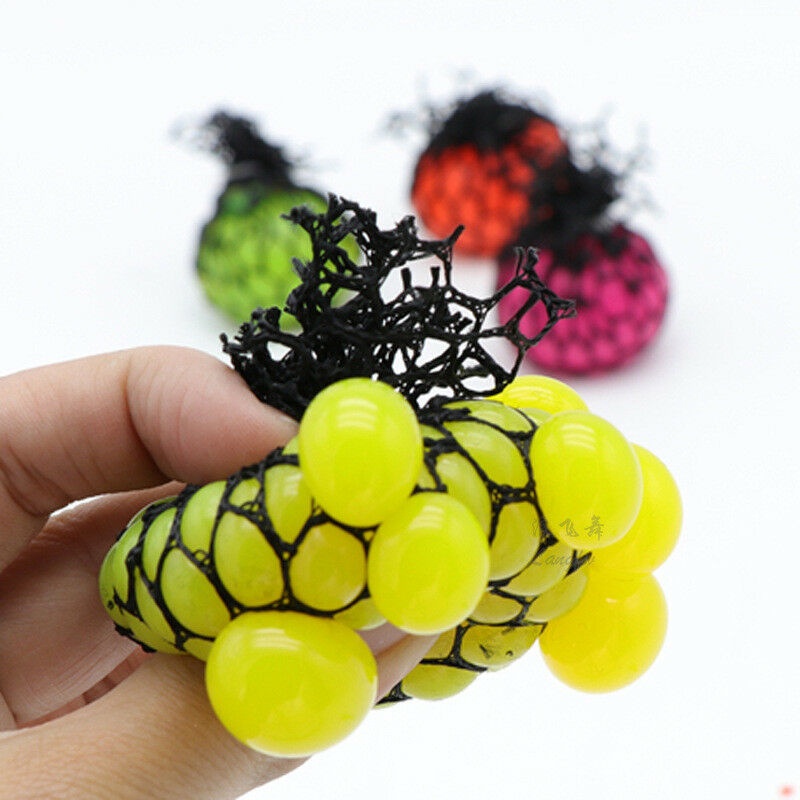 5pcs 5cm Squishy Mesh Sensory Stress Relief Grape Ball Toy Squeeze ...