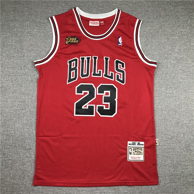 เสื้อกีฬาบาสเก็ตบอล ปักลาย Jordan NBA Chicago Bulls 18 23 สีแดง 10 ...