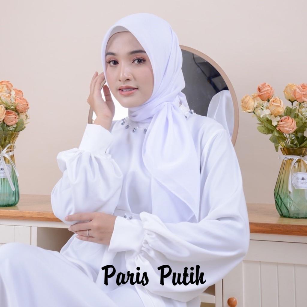 Putih ผ้าคลุมหน้า ปารีส สี่เหลี่ยม ธรรมดา สีแดงกุหลาบ Vsamantha 110X110 ซม. สีขาว - brownshop7b ...