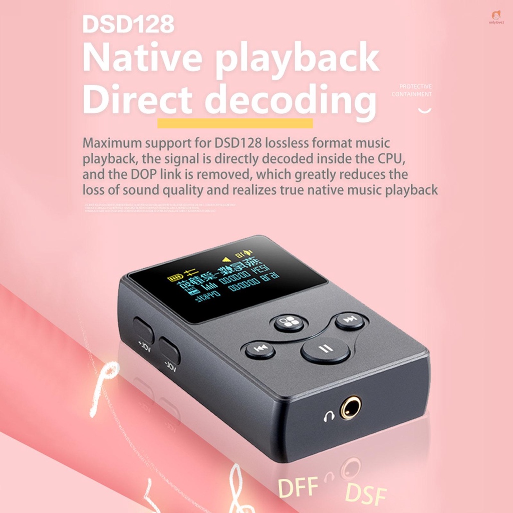 onlylovexDuoo X2s เครื่องเล่นเพลง HiFi DSD FLAC APE WMA WAV AAC MP3 การ์ด TF อ่านได้ถึง 128GB ...