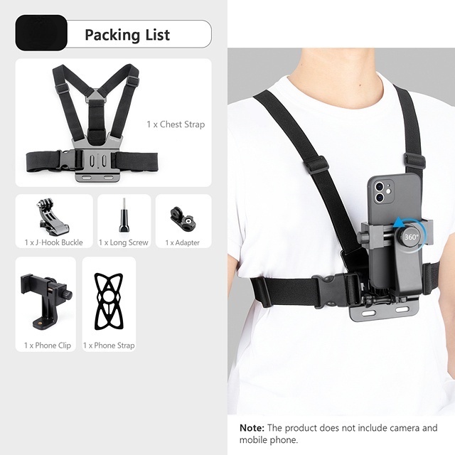 คลิปสายคล้องหน้าอก สำหรับ Camera GoPro Hero Chest Mount Strap สายรัด ...