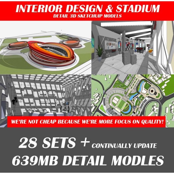 INTERIOR DESIGN STADIUM ARCHITECTURAL SKETCHUP 3D MODEL ARCHITECTURE ...