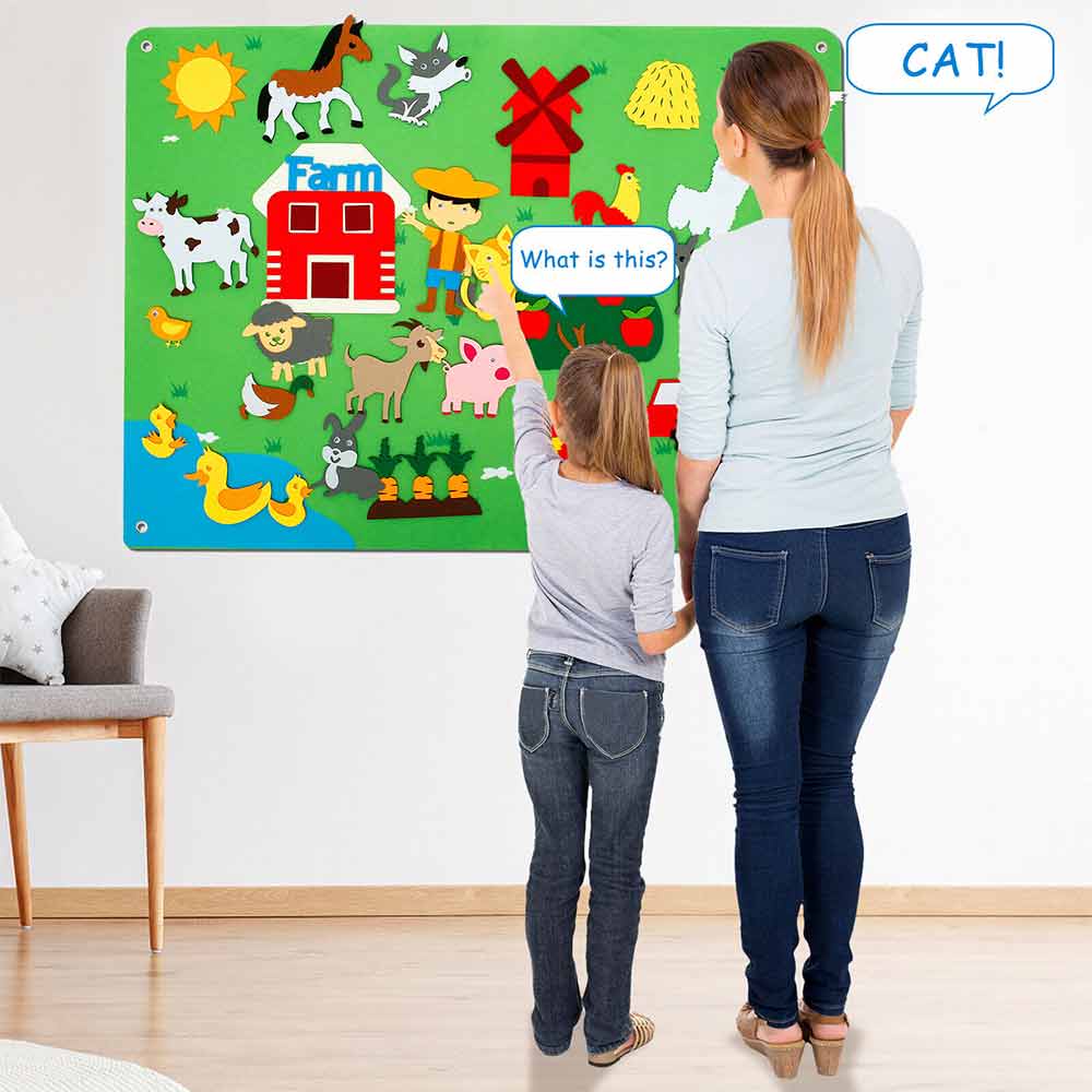 Felt Learning Board Infant Practice Early Education Wall Stickers ...