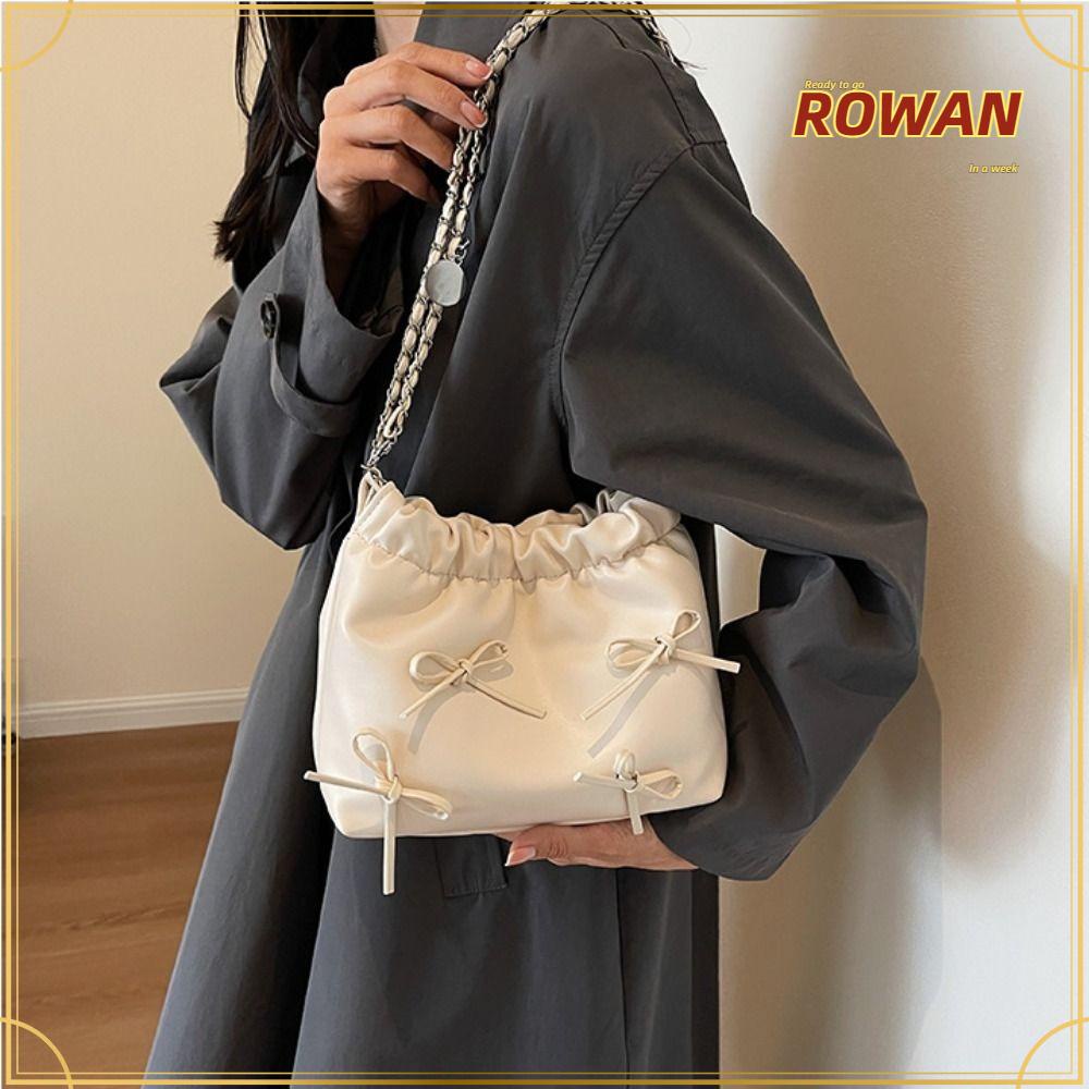 Rowans กระเป๋าสะพายไหล่ กระเป๋าถือ หนัง Pu ประดับโบว์ สีพื้น แฟชั่น ...