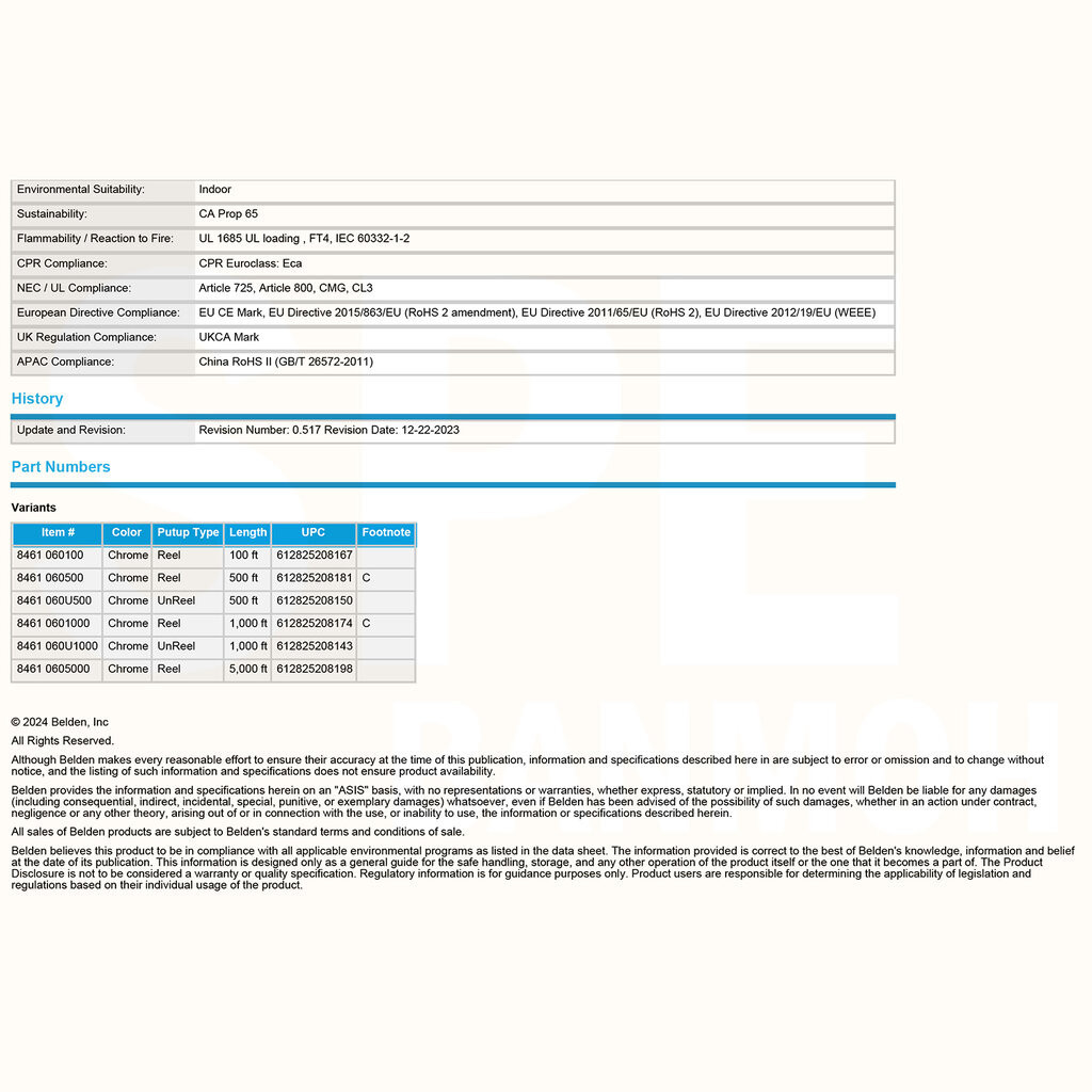 1เมตร Belden 8461 สายลำโพงตีเกลียว 2CX18AWG 0.82 mm² Speaker Cable Belden Tinned Copper Wire ...