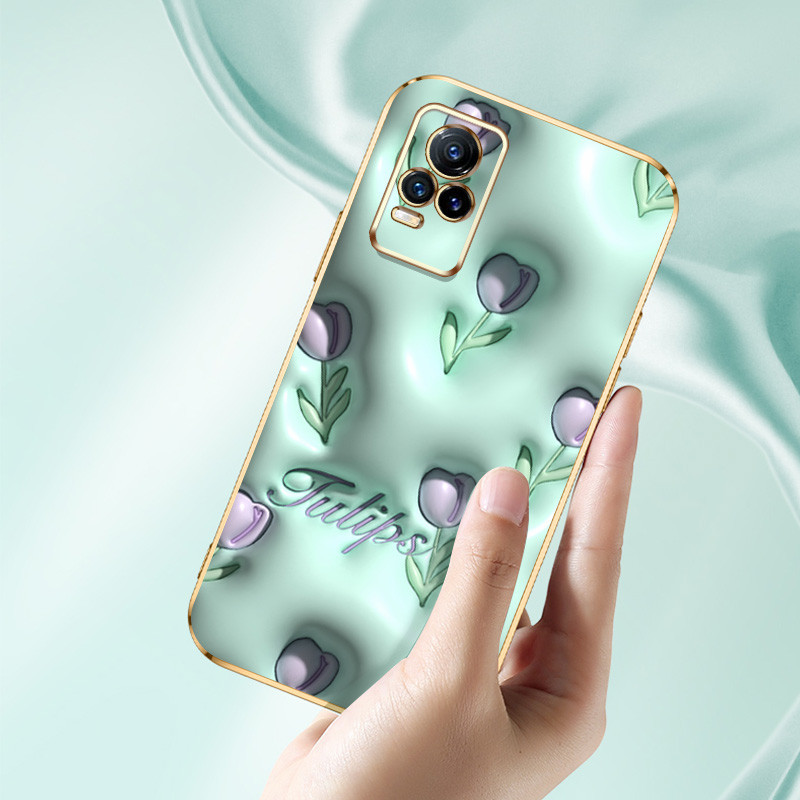 Ybd เคสโทรศัพท์ ซิลิโคนนุ่ม ลายดอกทิวลิป หรูหรา สําหรับ Vivo S18 Pro ...