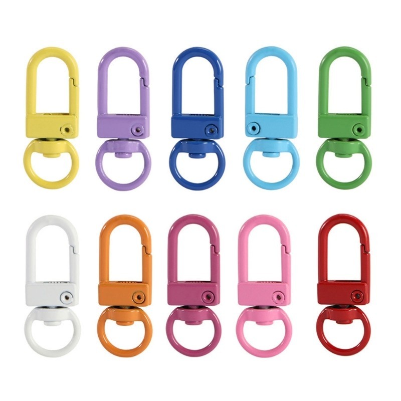 Hik 100 ชิ้นที่มีสีสัน Carabiner Clasp Key Chain Lobster Clasps หมุนพวง ...