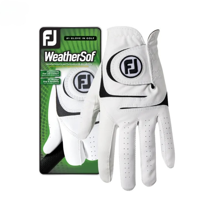 ถุงมือกอล์ฟFootjoy 1 ชิ้นถุงมือผู้ชาย FJ WeatherSof Golf Glove Single Pack สีขาว ถุงมือผู้ชาย ...