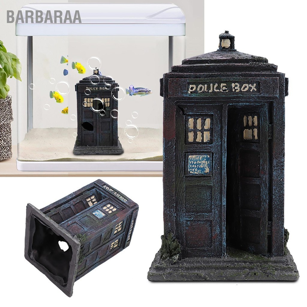 Barbaraa ทนทานจำลองเรซิ่น Sentry Box Fish Tank Aquarium เครื่องประดับตก ...