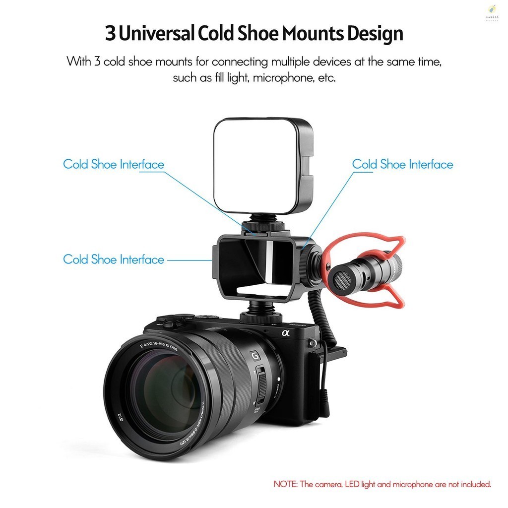 Andoer Universal Camera Selfie Vlog Flip Up Mirror Screen 3 Cold Shoe ...