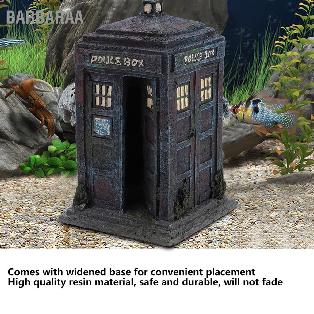 Barbaraa ทนทานจำลองเรซิ่น Sentry Box Fish Tank Aquarium เครื่องประดับตก ...
