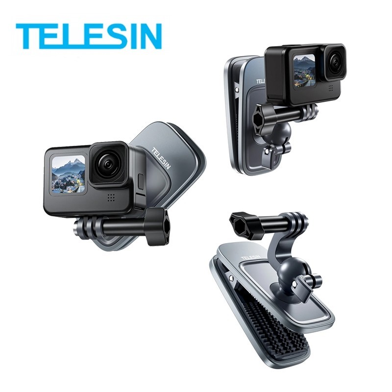 Telesin 360 Degree Ball Head Rotation Backpack Clip Mount คลิปหนีบ ...