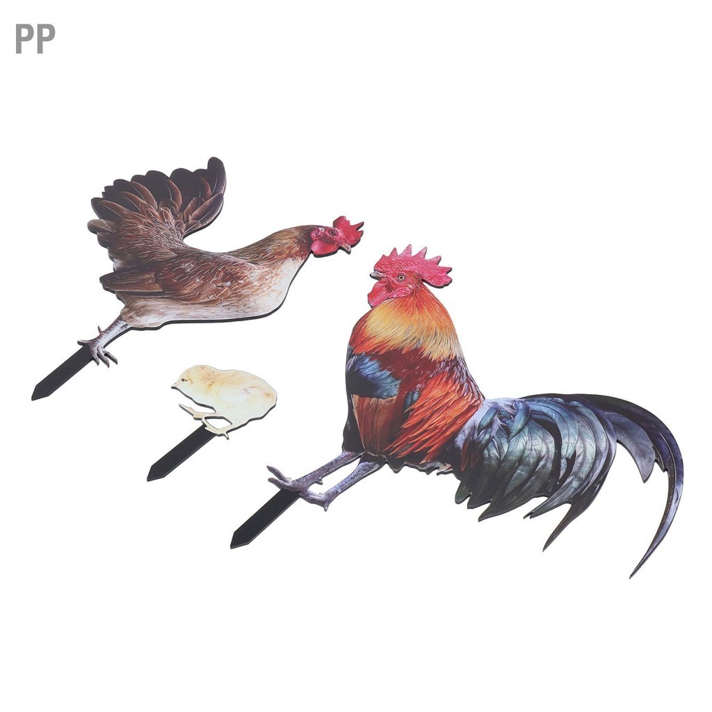 PP 3pcs Rooster Hen Chick Ground Plug อเนกประสงค์ Stereoscopic จำลองไก่ ...