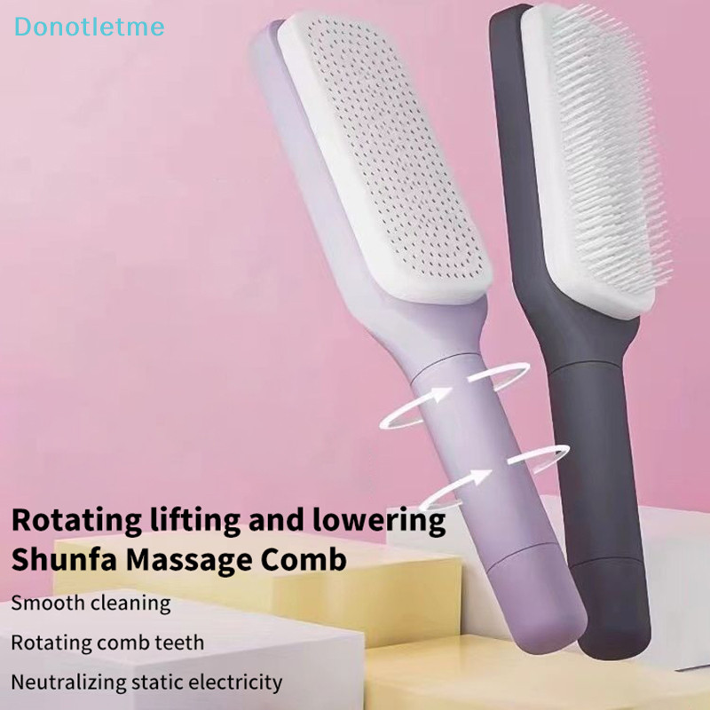 Donotletme 1pcs Self Cleaning Hair Brush Retractable Anti-static Scalp ...