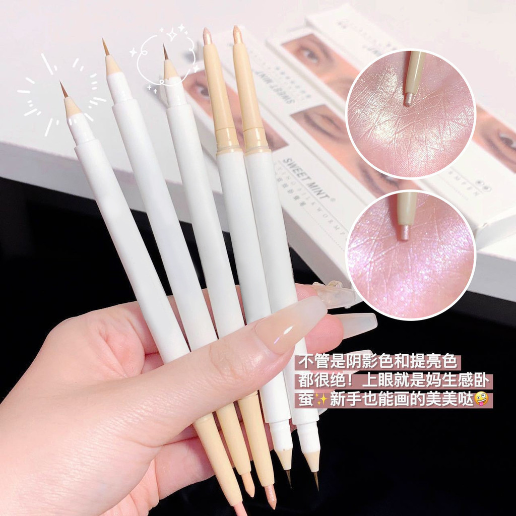 Spot Goods#SWEET MINTDouble-Headed Eye Shadow Pen Dual-Use Pearlescent ...