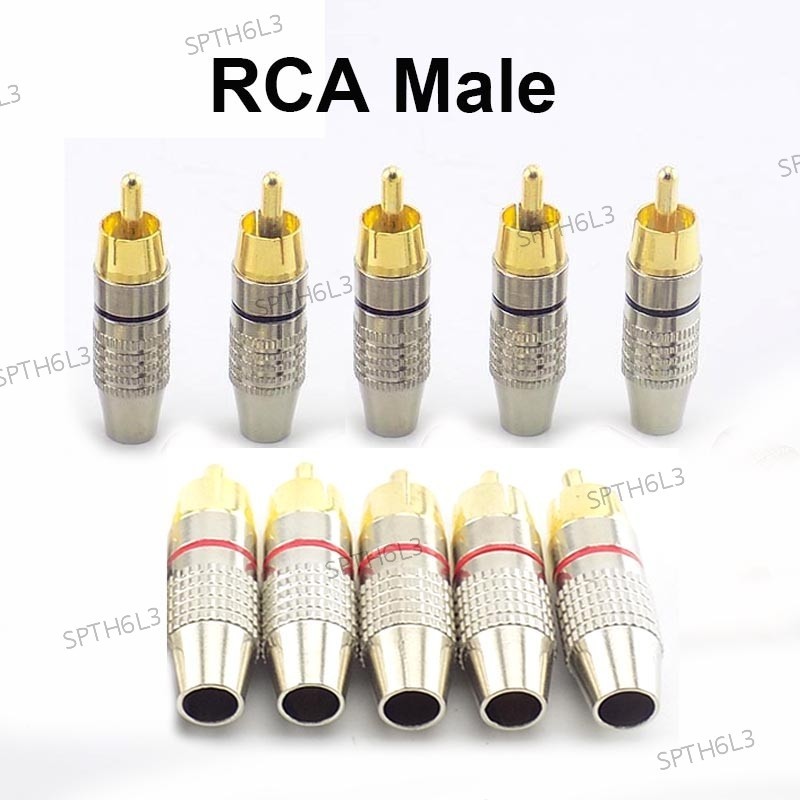 Rca ชาย Connector Non Solder ปลั ๊ กอะแดปเตอร ์ สําหรับสายสัญญาณเสียง ...