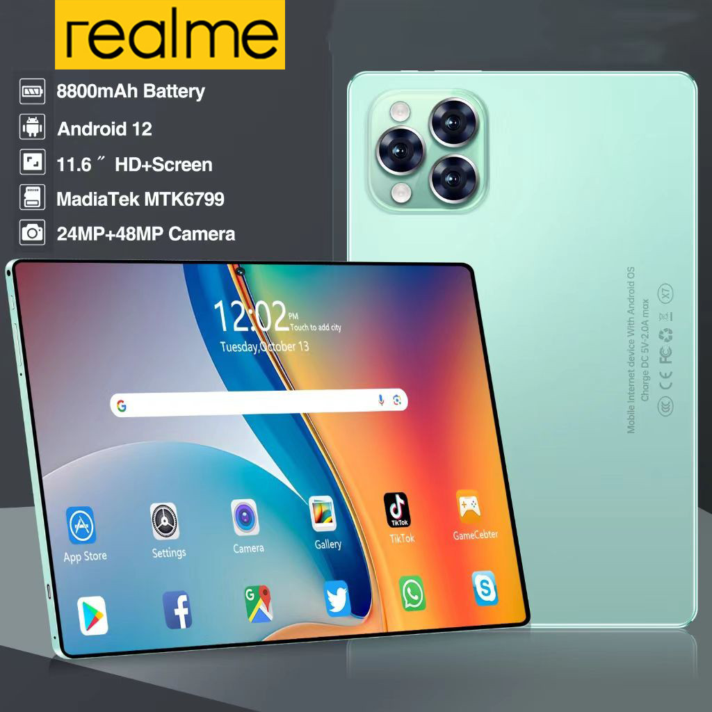 แท็บเล็ต Realme Ram 10.1นิ้ว แบตเตอรี่5000mAh แท็บเล็ตราคาถูก รองรับ2 ...