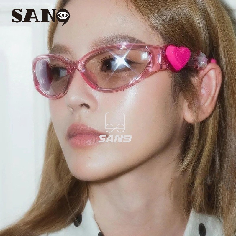 สินค้าพร้อมCOD (San9)2024 New Love Millennium Wind Y2K Peach Heart Spice Girls แว่นกันแดดผู้หญิง ...