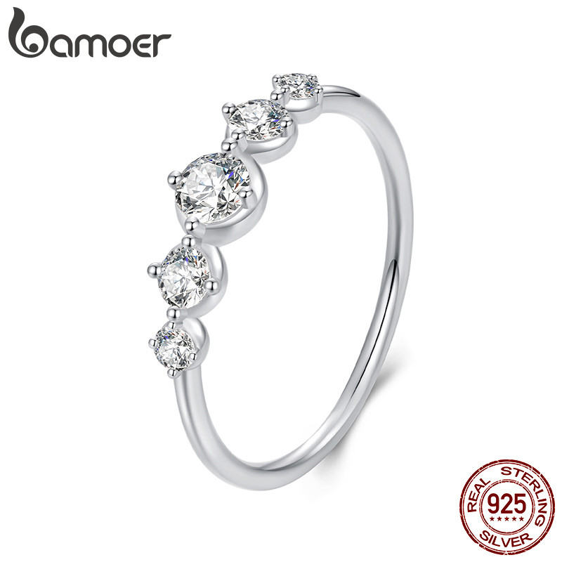 Bamoer 925 Sterling Sliver Ring Solitaire ประณีตแฟชั่นเครื่องประดับของขวัญสําหรับผู้หญิง - ร้าน ...