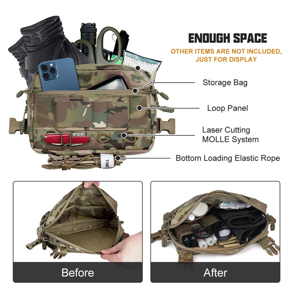 Toptacpro Tactical Front Panel Chest Rig MK3/MK4 Front Panel Pouch With ...