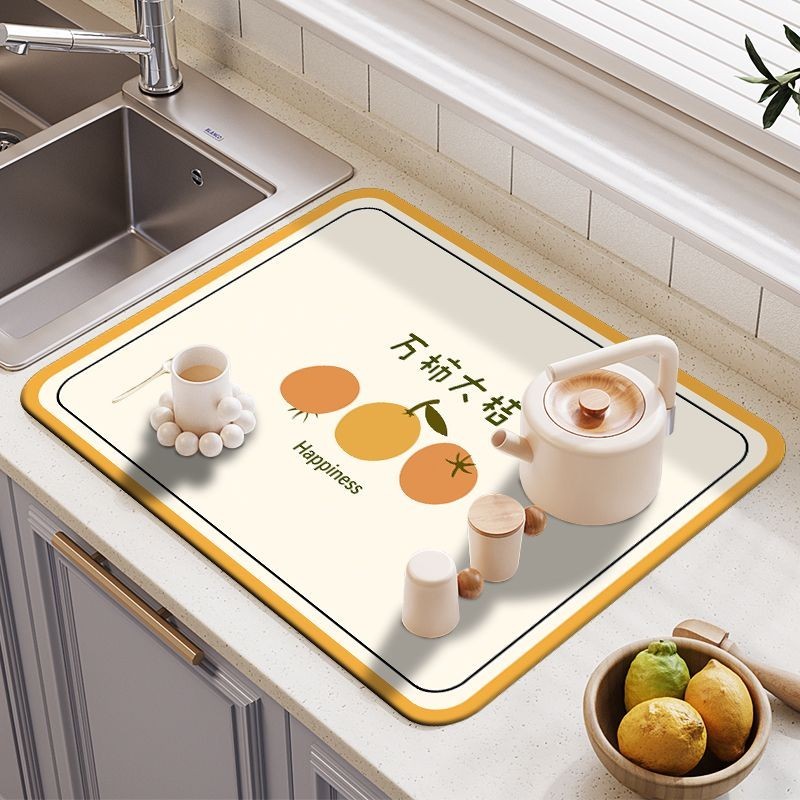 Diatom Mud Drain Mat Kitchen Bar Table Coffee Table Anti-scalding ...