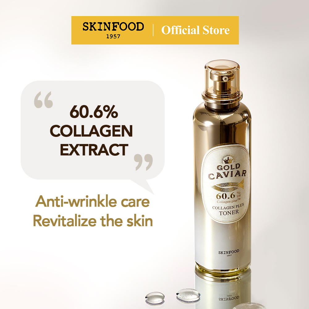 SKINFOOD Gold Caviar Collagen Plus Toner 120ml 60.6 Collagen Plus Anti ...