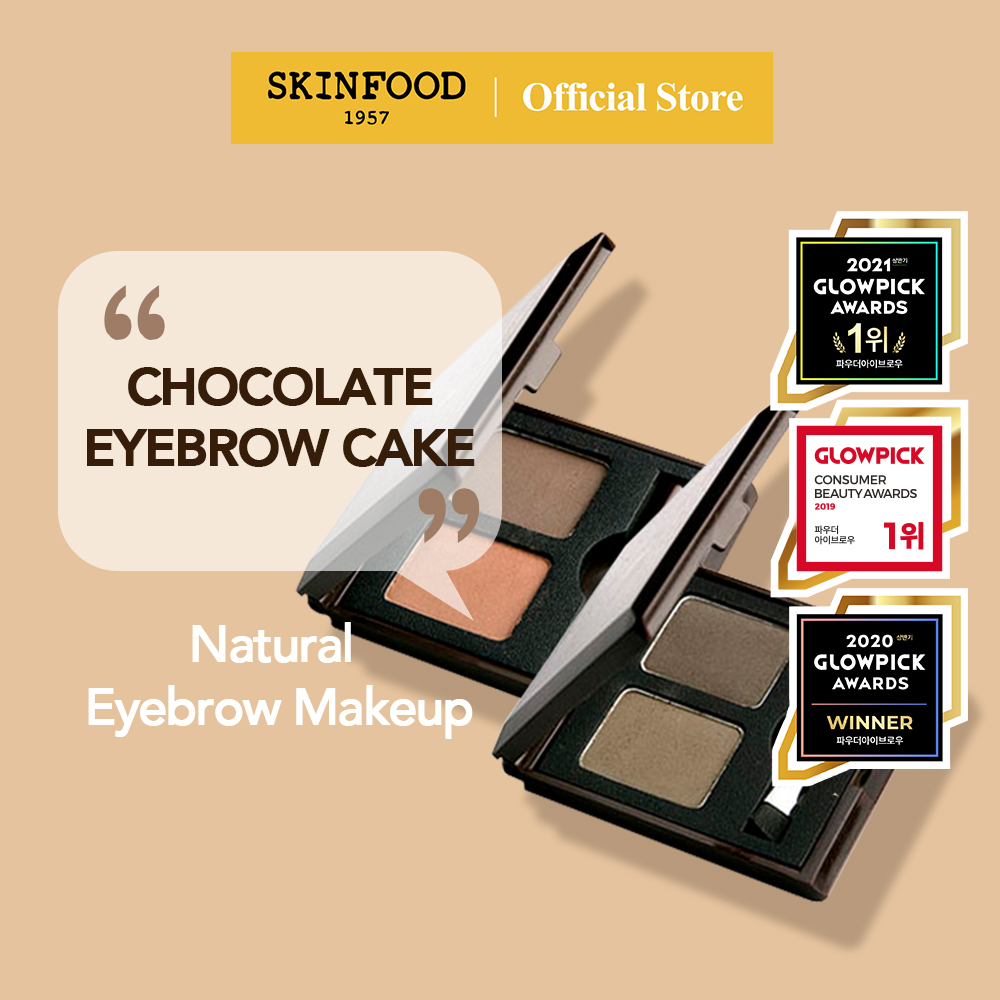 SKINFOOD Long Lasting Choco Eyebrow Powder Cake Duo Dark Brown Light ...