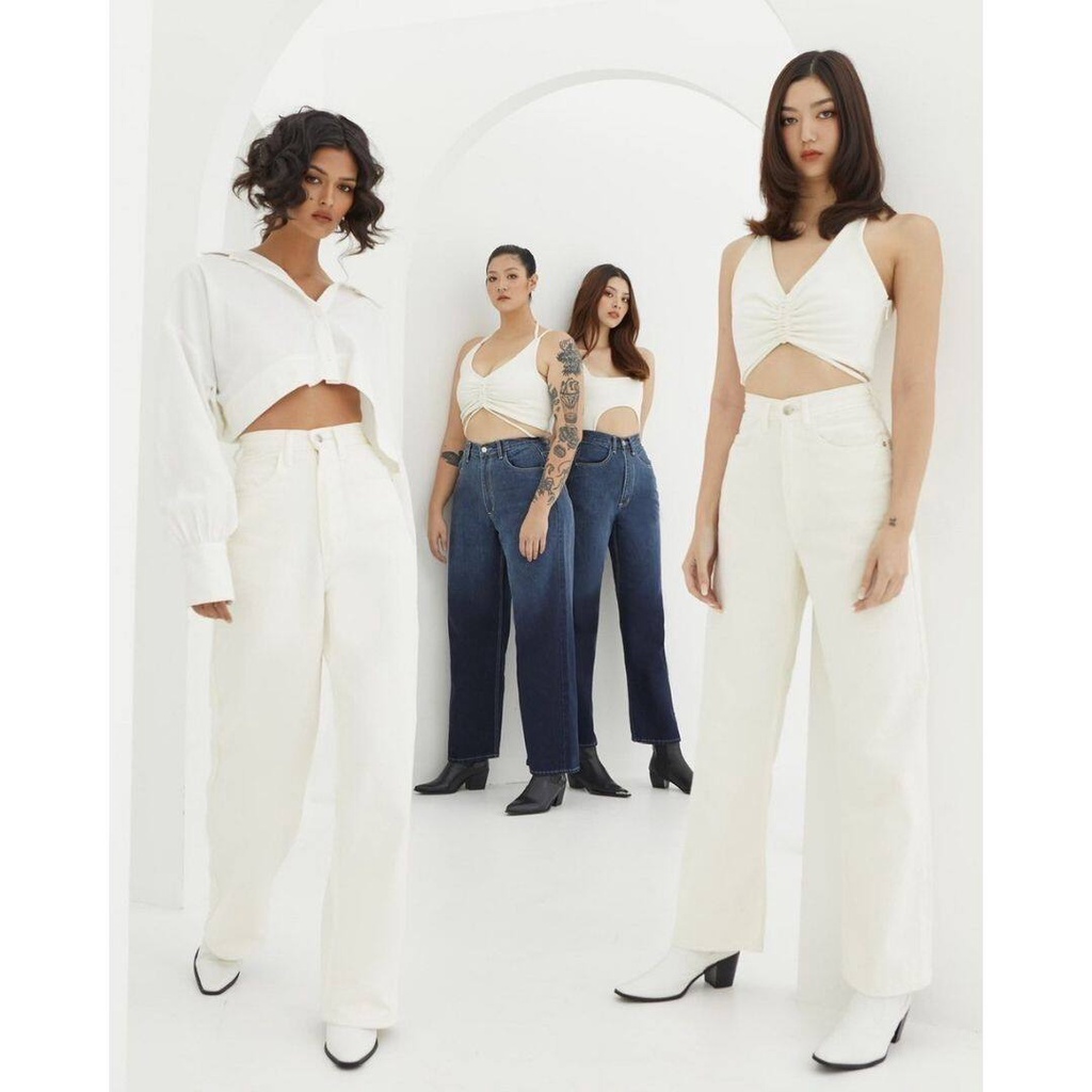 Merge Official - Ombre Jeans 01 5 Colors กางเกงยีนส์เอวสูง ทรงกระบอกตรง ...