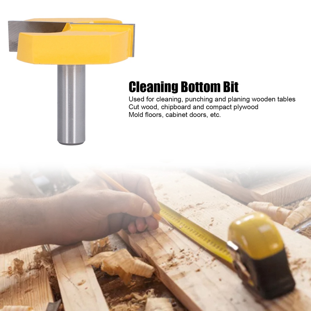 Cancanshop Cleaning Bottom Bit 1/2in Shank Woodworking Router Milling ...