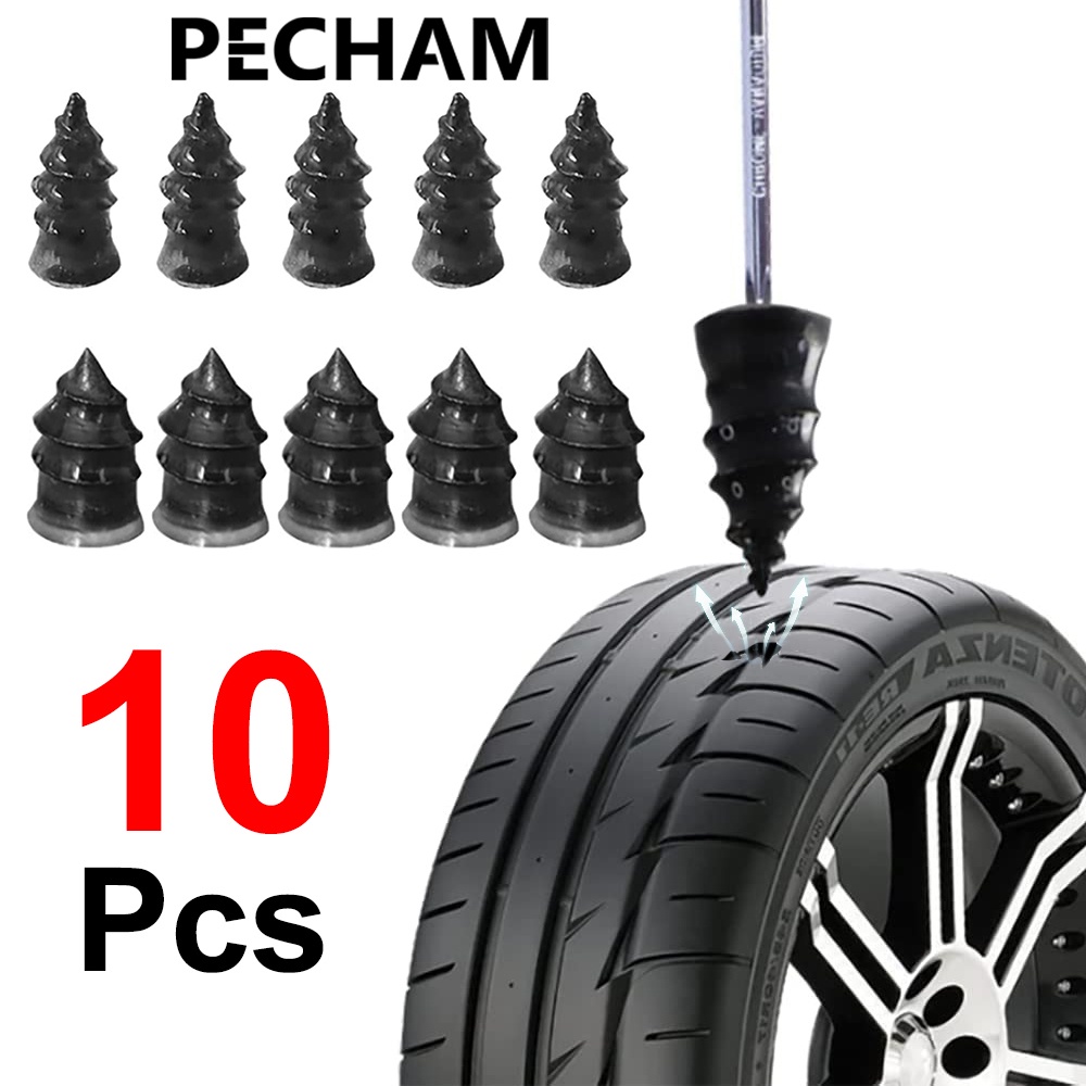 PECHAM 10pcs ตะปูซ่อมยางสูญญากาศ เครื่องมือซ่อมรถยนต์ ชุดเครื่องมือซ่อมแซมยางรถจักรยานยนต์ ...
