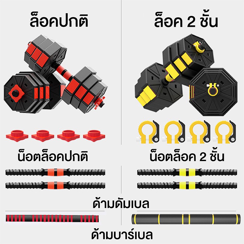 XtivePRO Hex Dumbbell 2in1 20 kg ดัมเบลแปดเหลี่ยม ปรับน้ำหนักได้ ยกน้ำหนัก สร้างกล้ามเนื้อ ...