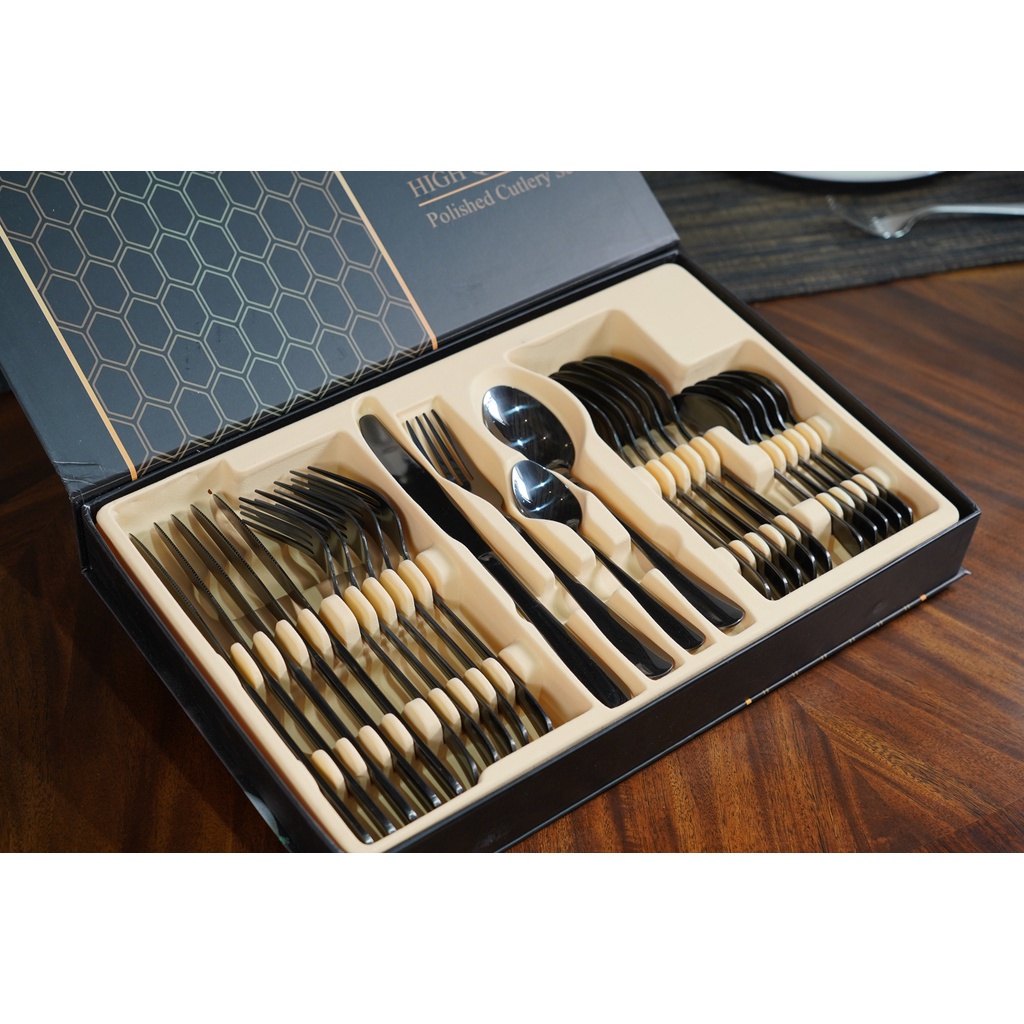 CUTLERY SET BOX 24PCS STAINLESS-STEEL ชุดของขวัญ ช้อนส้อมมีด เซต ...