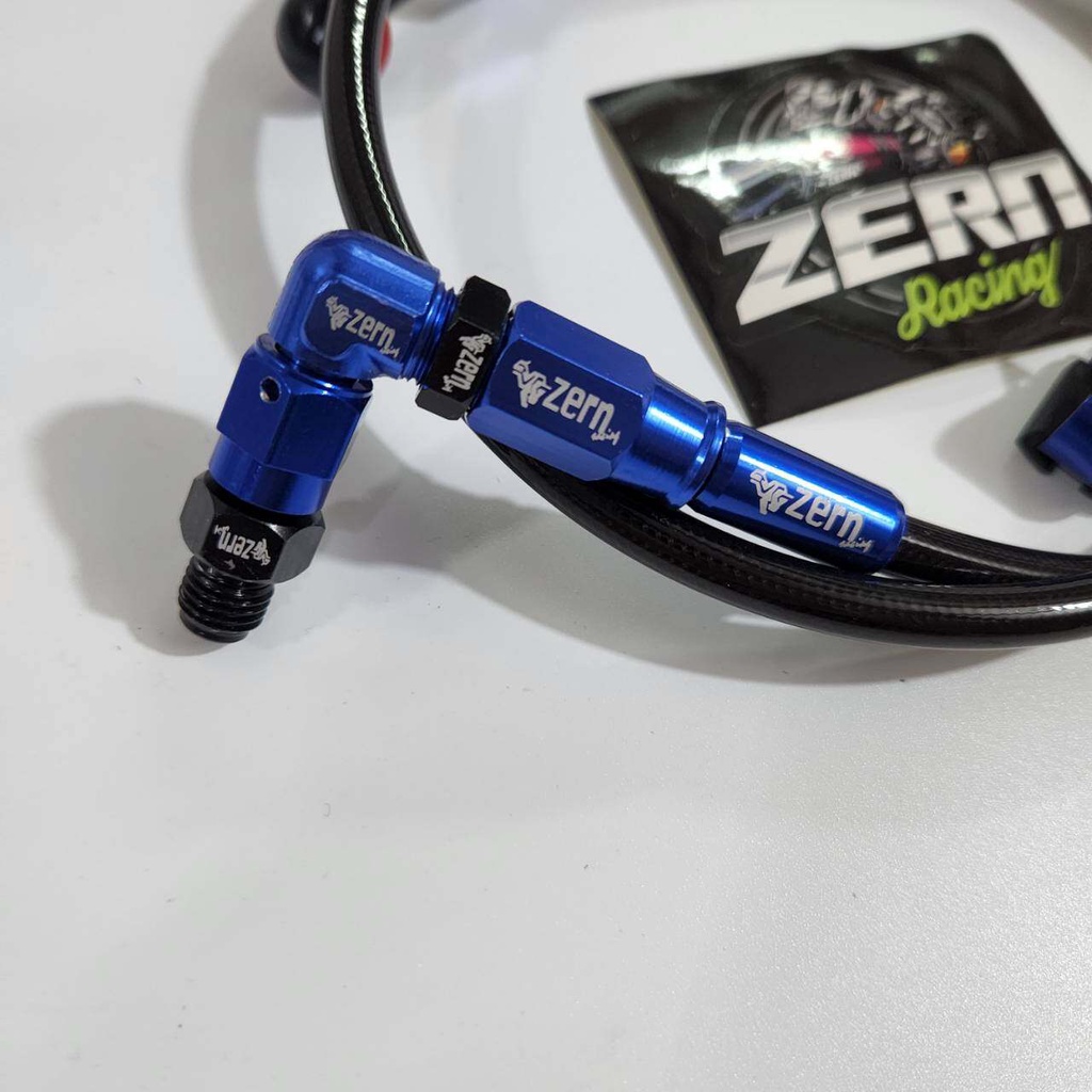 ZERN สายเบรค หัว90 ยาว 36 นิ้ว ตัวถูก สีน้ำเงินตัดดำ เวฟ110i เวฟ125 ซุปเปอร์คัพ โซนิค เทน่า ls ...