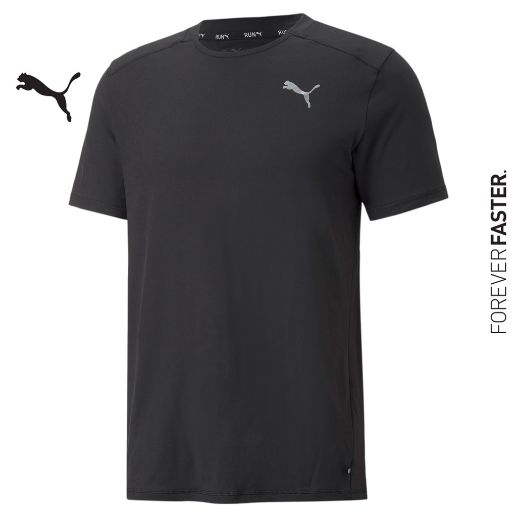 PUMA RUNNING - เสื้อวิ่งคอกลมผู้ชาย CLOUDSPUN Running Tee สีดำ - APP ...