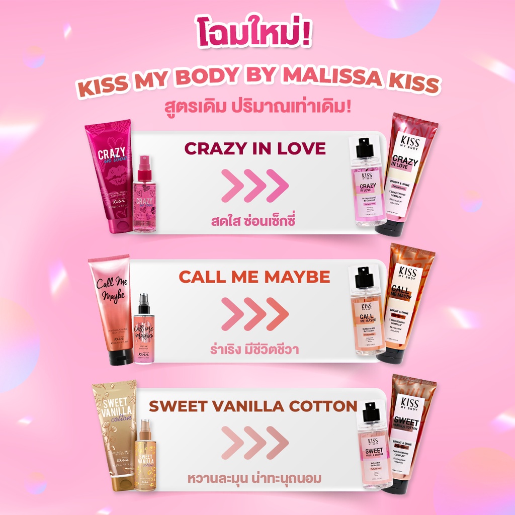 น้ำหอม แพ็คคู่ Kiss My Body Perfume Body Mist 88ml สเปรย์น้ำหอม กลิ่น Sweet Poison และ Sweet ...