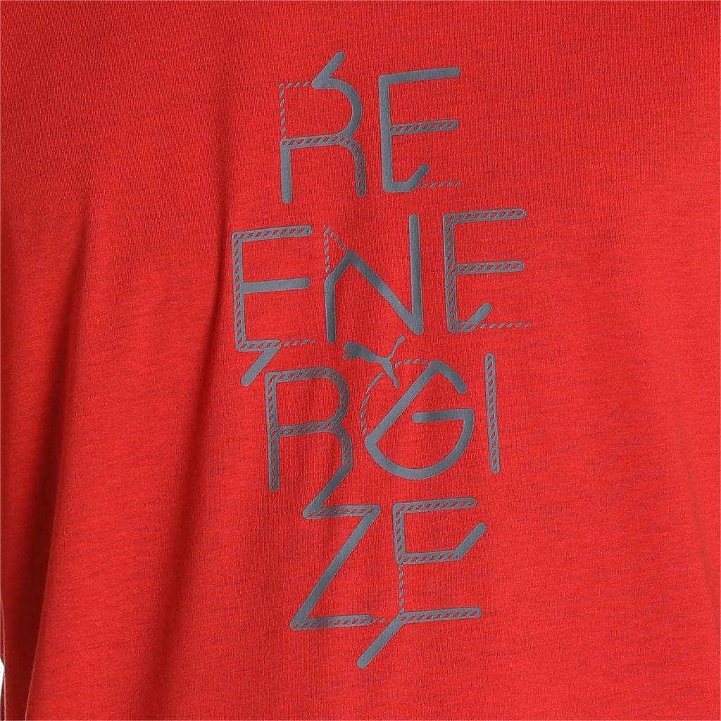 PUMA TRAINING - เสื้อยืดออกกำลังผู้ชายแขนสั้น Performance Slogan สีแดง ...