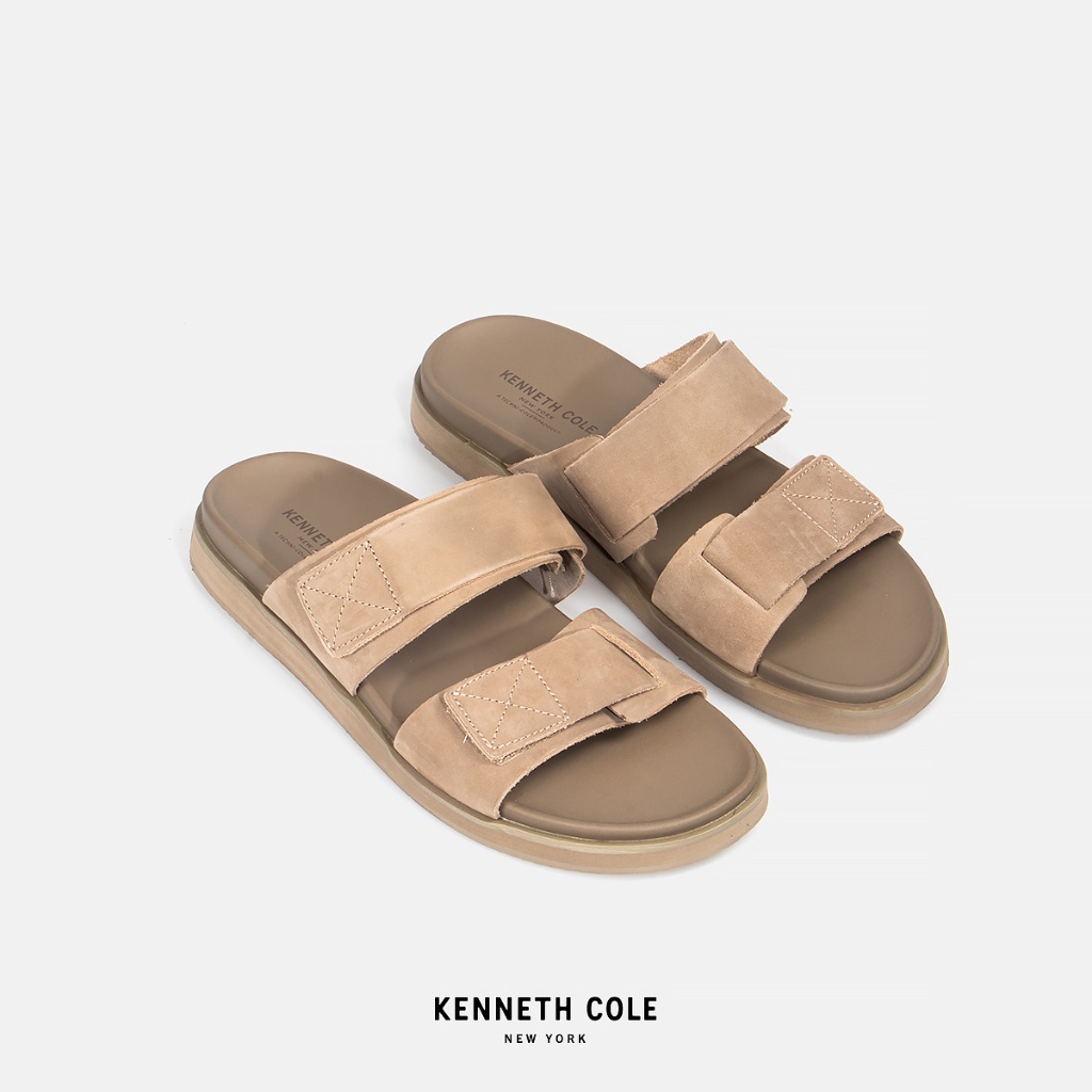 KENNETH COLE รองเท้าแตะผู้ชาย รุ่น STEEL DBL SANDAL สีเทาเบจ ( SAN ...