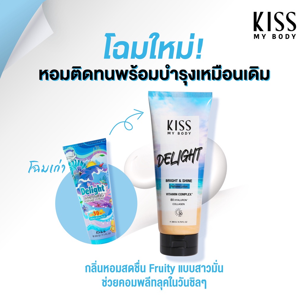โลชั่นน้ำหอมกันแดดSPF30 PAกลิ่น Delight หอมหวานสดชื่น Kiss My Body คิส มาย บอดี้ Perfume Lotion ...