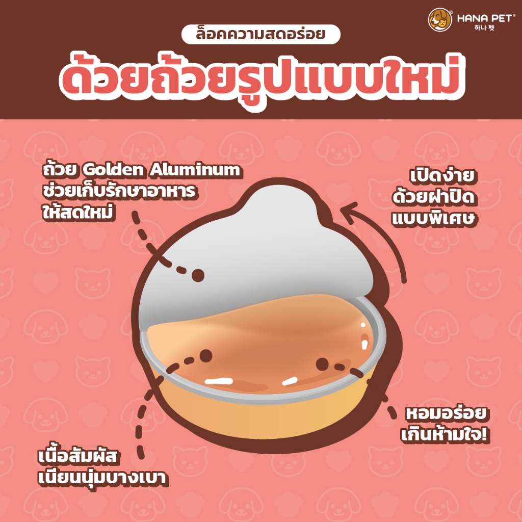 แพ็คคู่ Hana Pet ขนมแมว Tasty Town Daily Gourmet รูปแบบมูสเยลลี่ เนื้อเนียนนุ่ม รสเนื้อปลาพอล ...