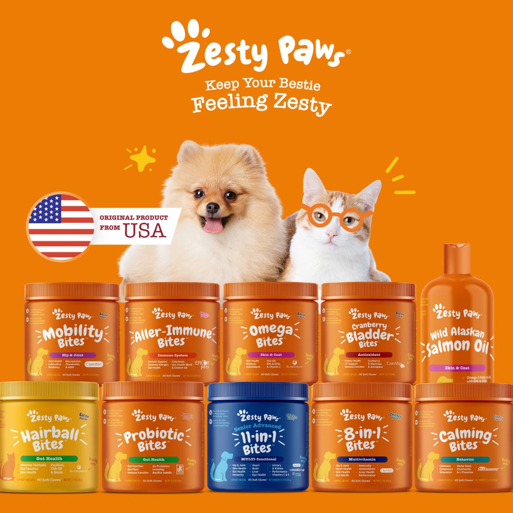 Zesty Paws Premium Quality Cat And Dog Supplements Bites Soft Chews ...