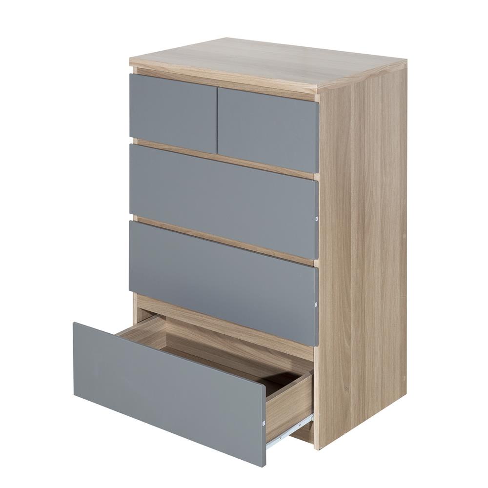 HomePro ตู้ลิ้นชัก 5 ลิ้นชัก FURDINI FINN สีไวท์โอ๊คเทา แบรนด์ FURDINI - homeproliving ...