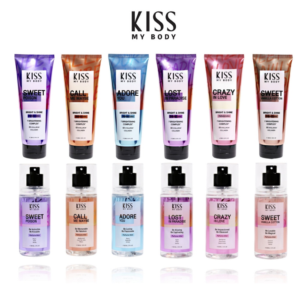 Kiss My Body Bright Shine โลชันน้ำหอม (226g.) หรือ สเปรย์น้ำหอม (88ml ...